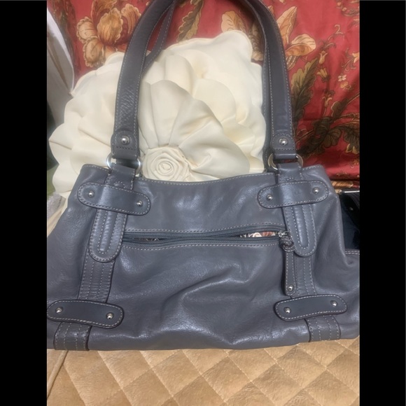 Clarks | Bags | Clarks Grey Leather Pocketbook | Poshmark